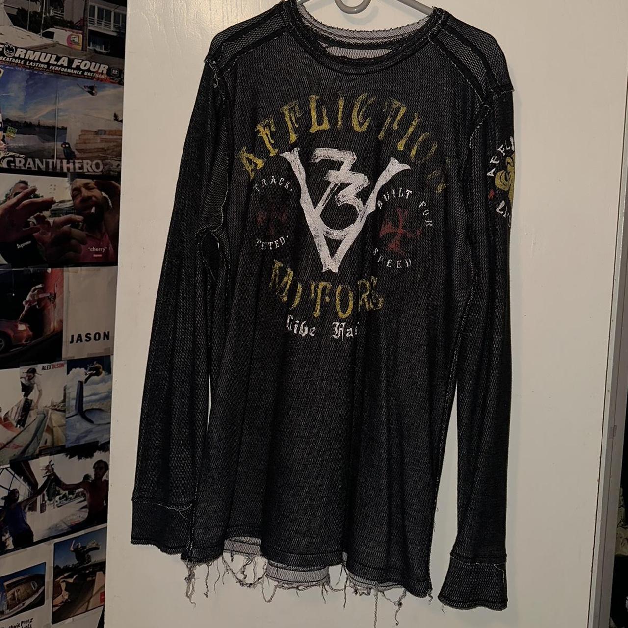 Affliction Thermal Reversible long sleeve. Fits me... - Depop