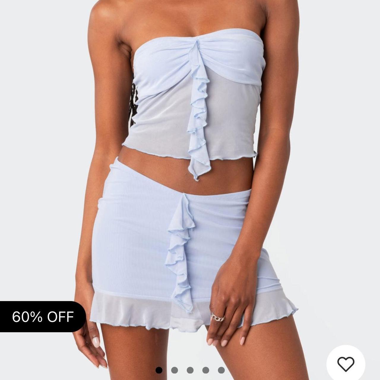 blue edikted set size small top and bottom - Depop