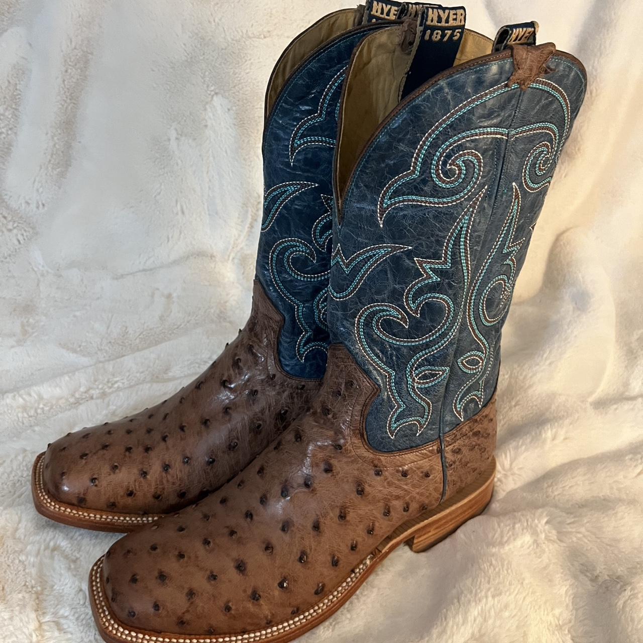 Full quill ostrich Hyer boot. Never worn, leather sole. - Depop