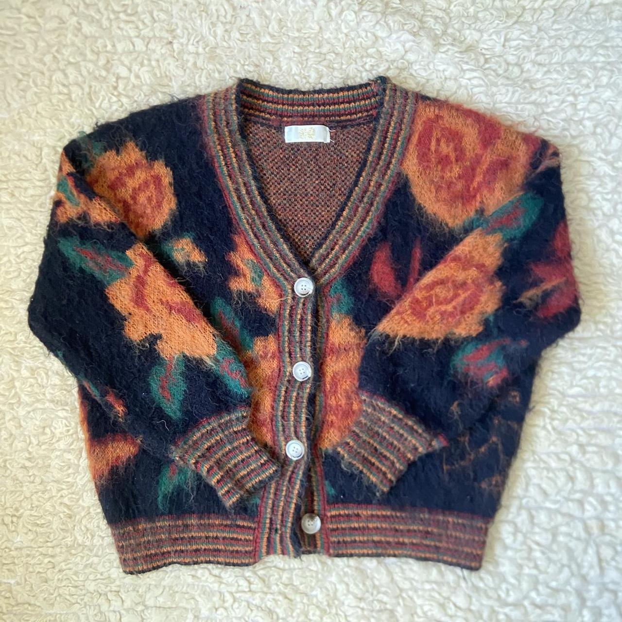 Gorgeous floral cardigan Fabric is very fuzzy but... - Depop