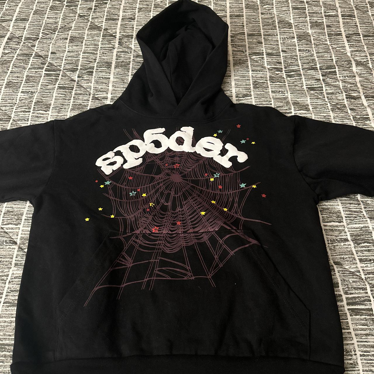 Sp5der black web Medium Authentic Lowest I will go... | Depop