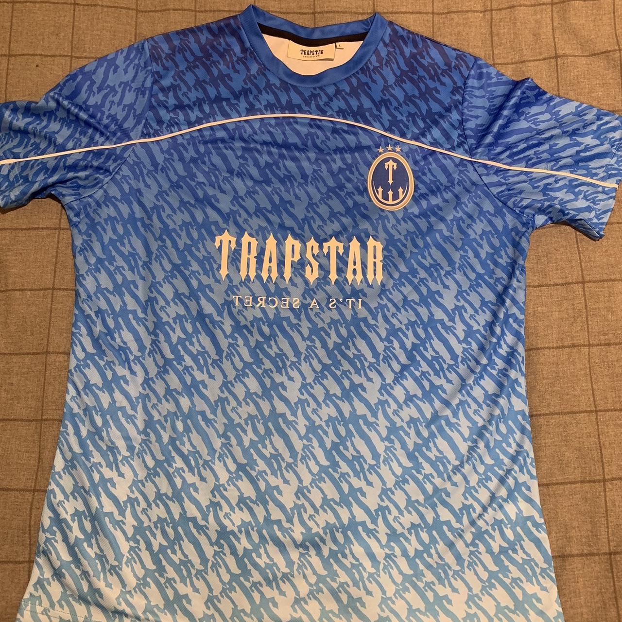 Trapstar Football Top Blue Pretty Much brand... - Depop