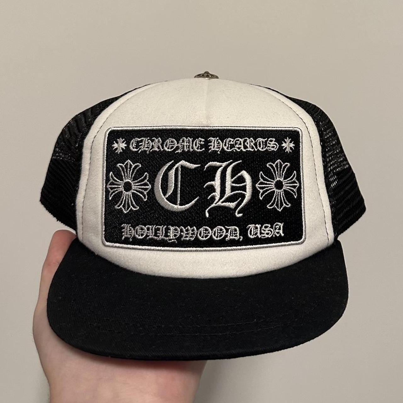 Chrome Hearts Women's White and Black Hat | Depop