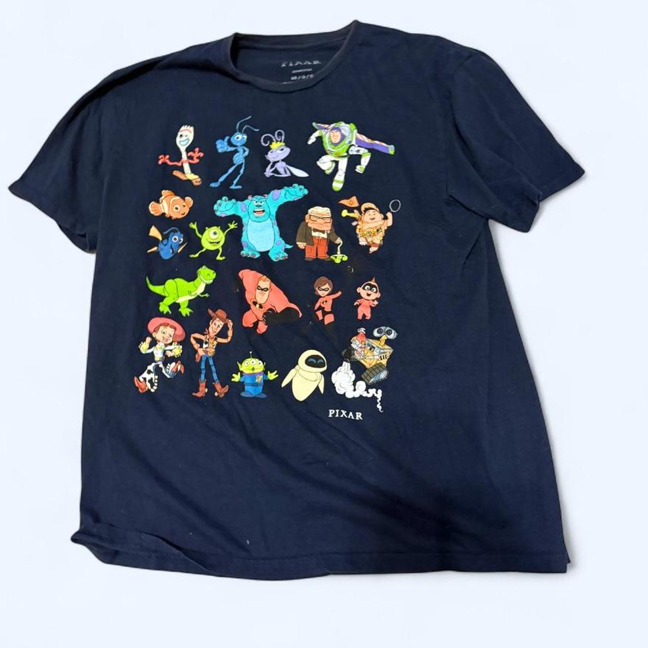 Navy blue Disney Pixar graphic tee with many... | Depop