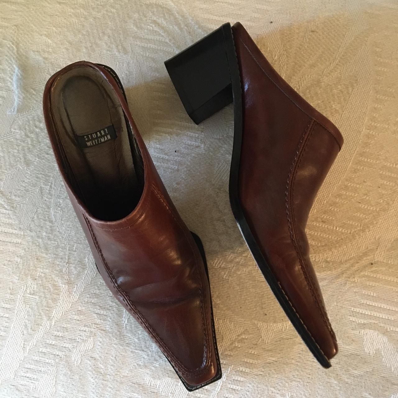 Vintage y2k stuart weitzman mules - beautiful dark... - Depop
