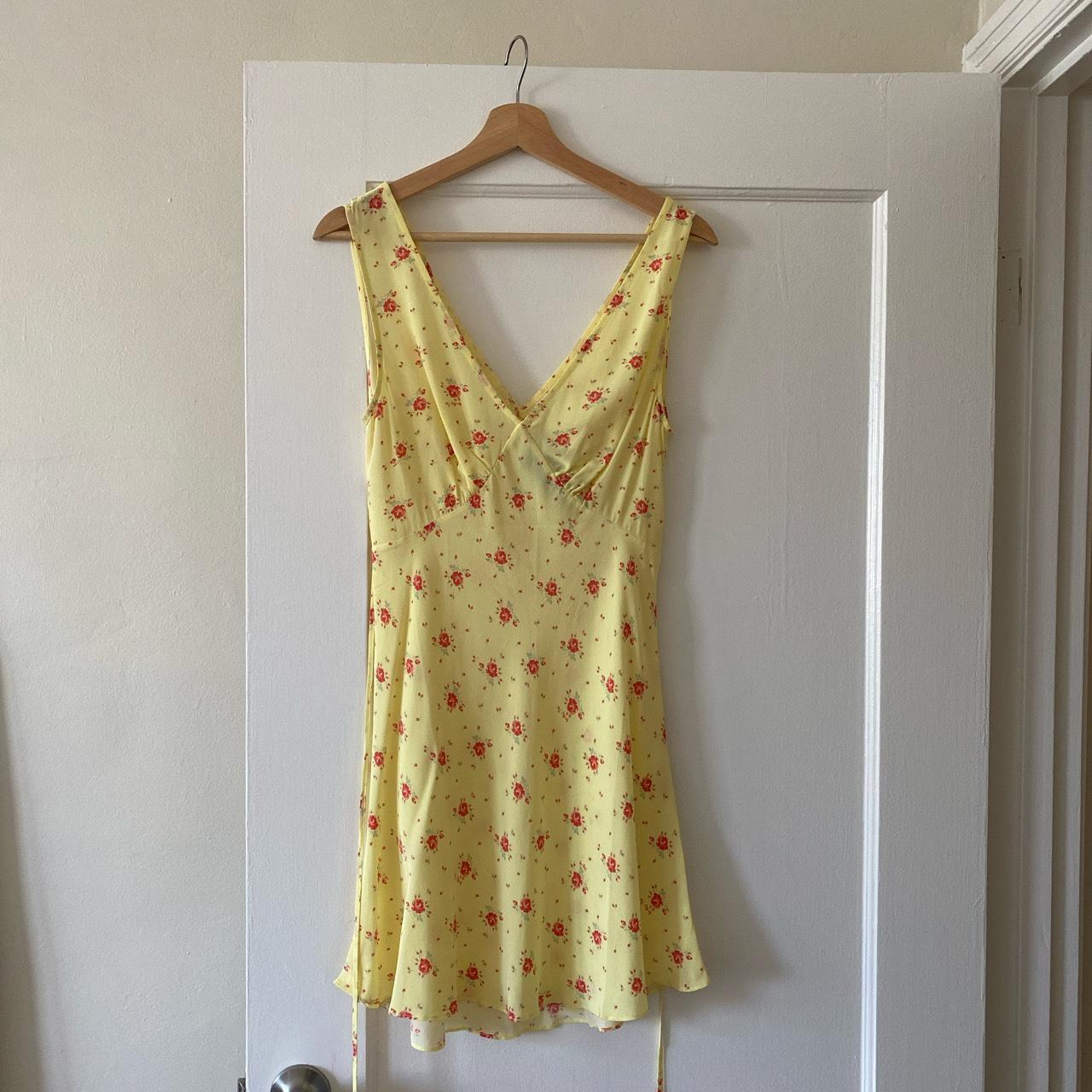yellow and red floral realisation par dress in... - Depop