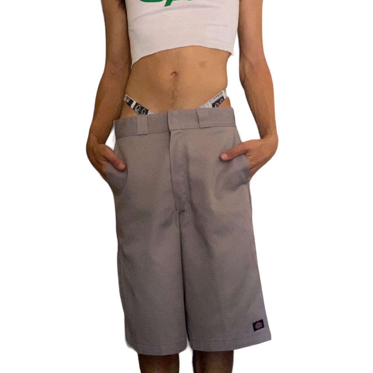 Classic grey Dickies loose fit, extra long shorts. A... - Depop