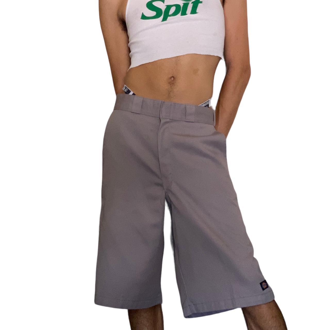 Classic grey Dickies loose fit, extra long shorts. A... - Depop