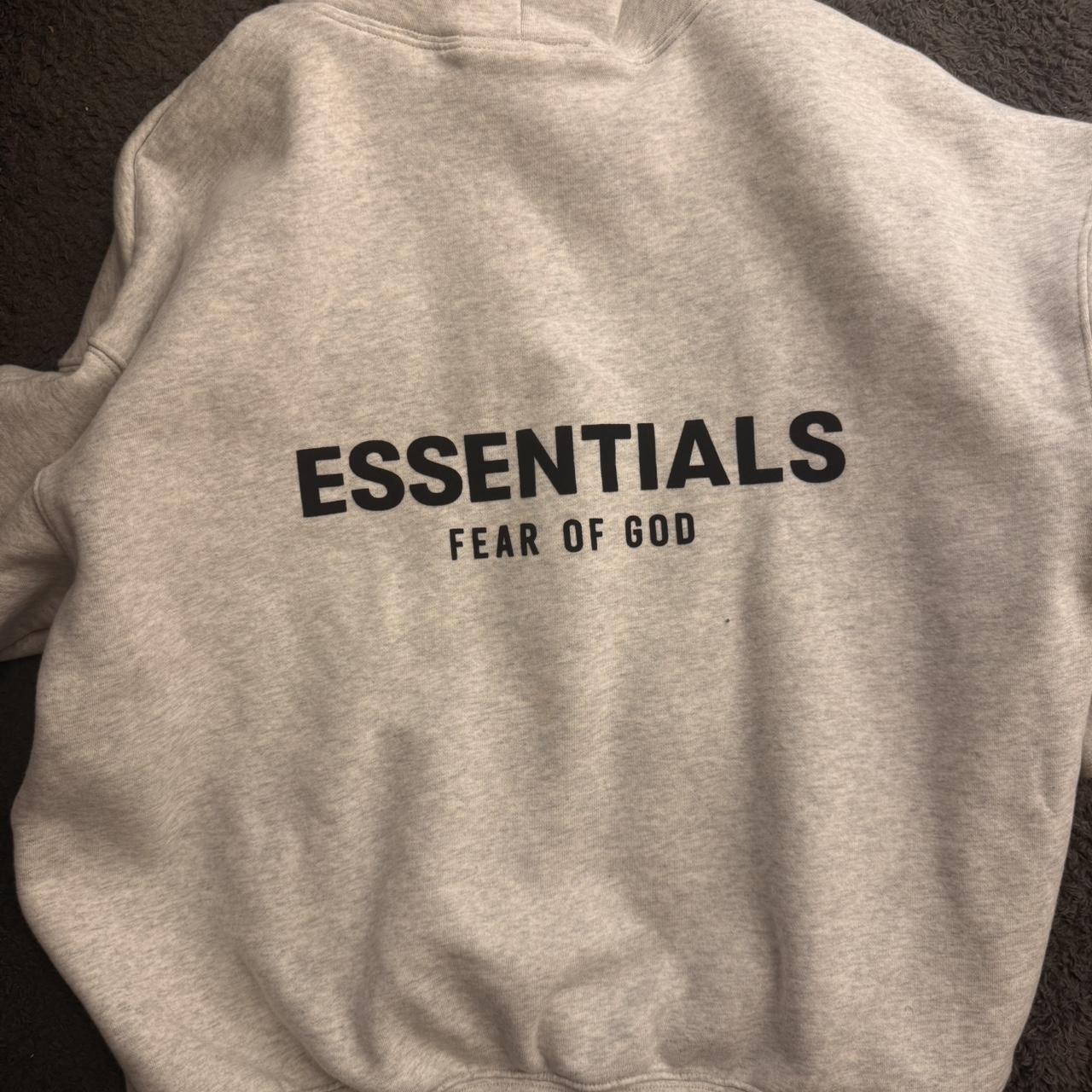 Essentials Fear of god light oat grey hoodie size... | Depop