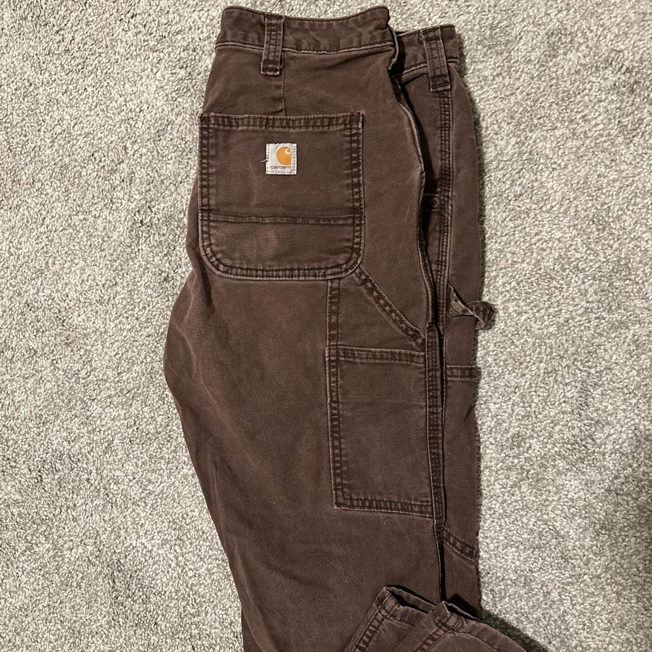 Brown Carhartt Pants Women’s size 8 original fit... - Depop