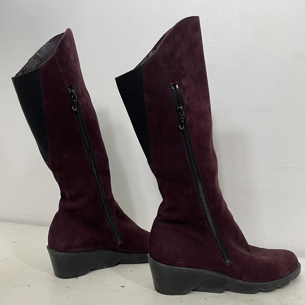 Women's Burgundy Boots | Depop