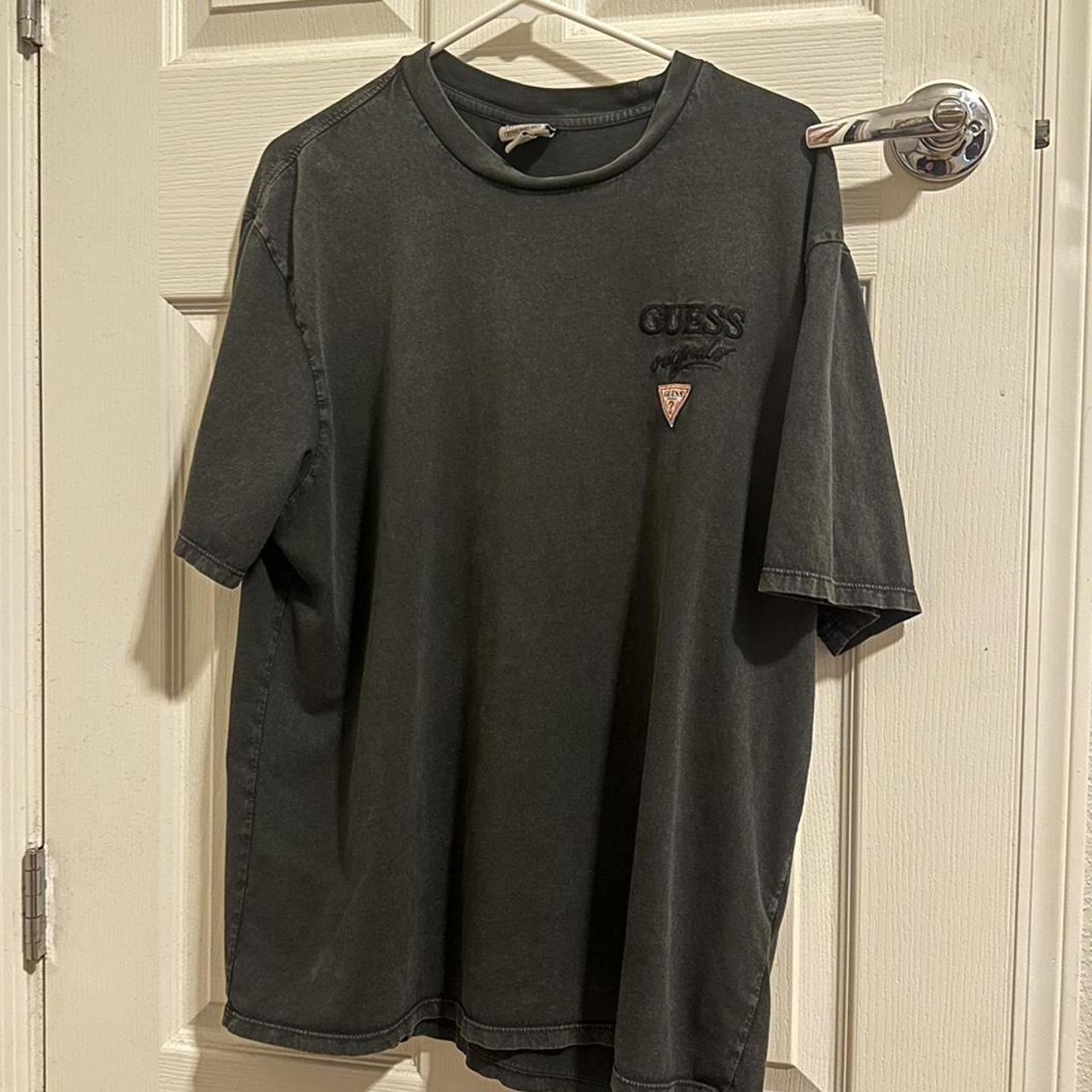 Guess Originals embroidered logo tee in washed... - Depop