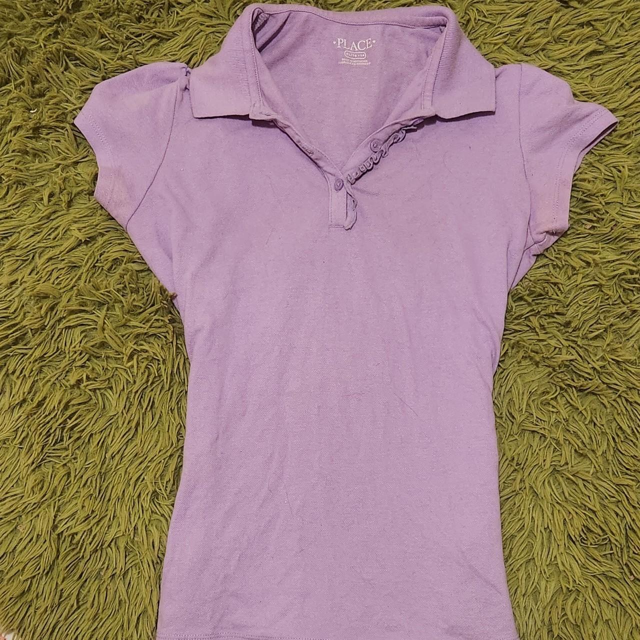 ~Lilac Polo Tee~ • Puffed sleeves • Ruffles on the... - Depop