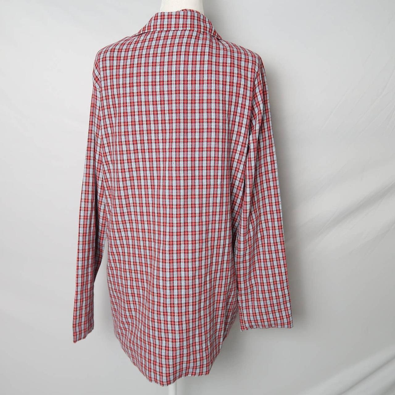 Heartbreak ASOS red and blue plaid longline blazer... - Depop