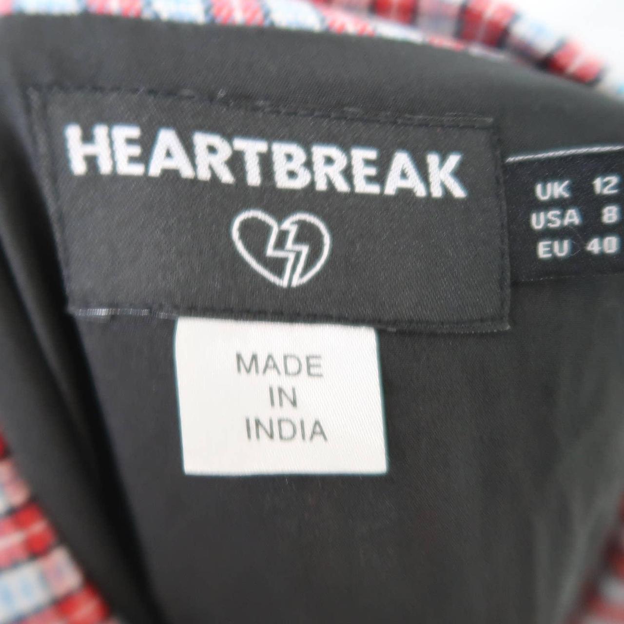 Heartbreak ASOS red and blue plaid longline blazer... - Depop