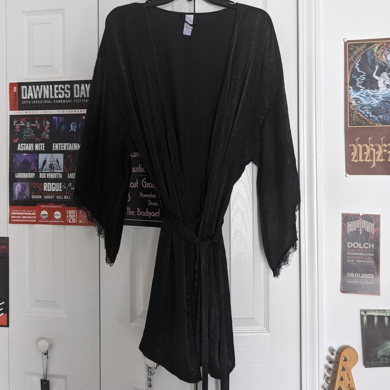 silky goth night robe! brand is secret... - Depop