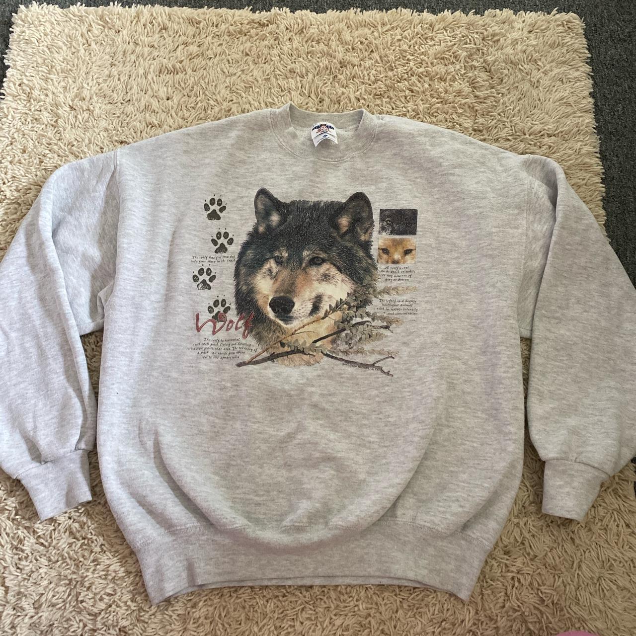 Jerzees super sweats ‘wolf’ sweater. This is in... - Depop