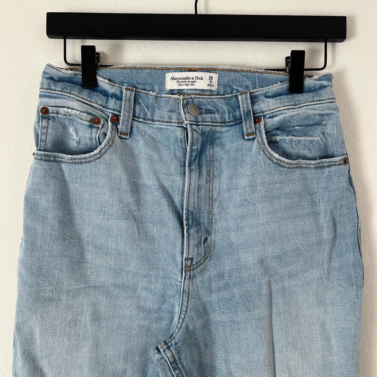 the ankle straight ultra rise jeans from Abercrombie... | Depop