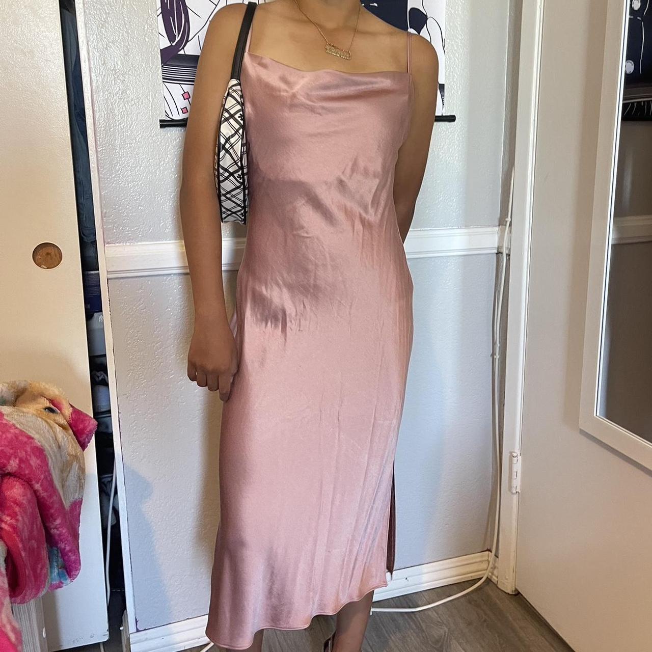 Express Pink Silk Cowl Neck Midi Dress - size XS -... - Depop