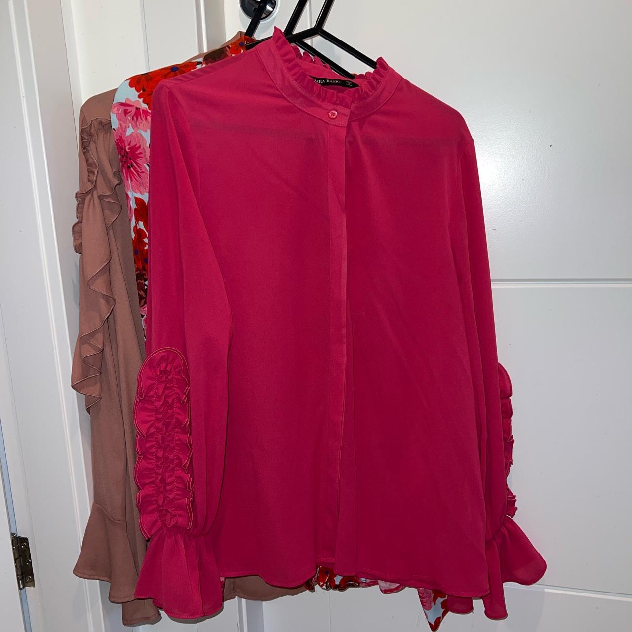 Zara Women's Pink Blouse | Depop