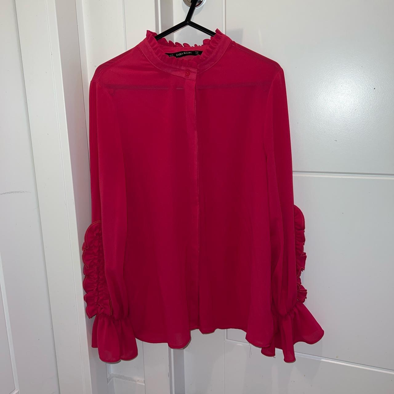 Zara Women's Pink Blouse | Depop