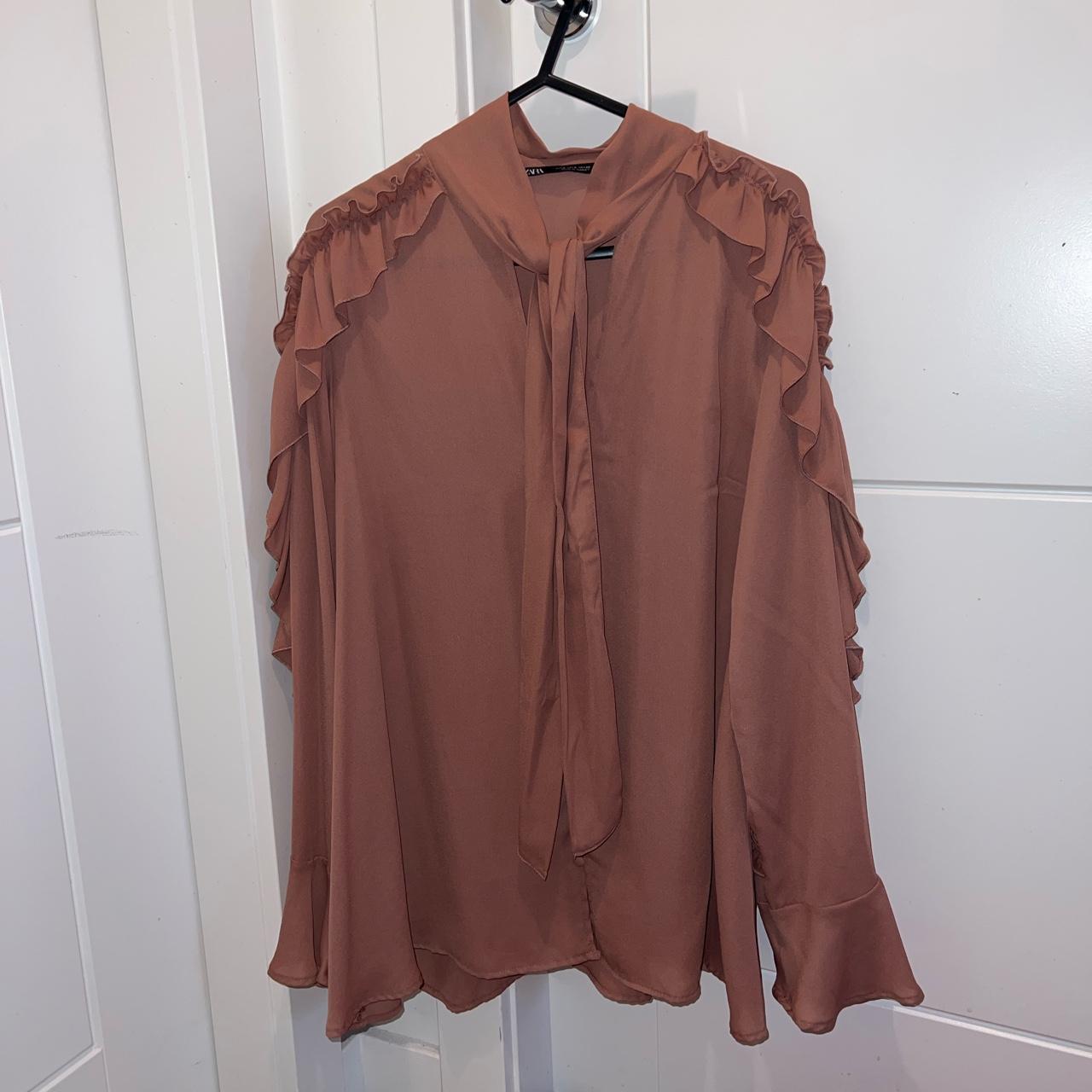 Zara Women's Pink Blouse | Depop