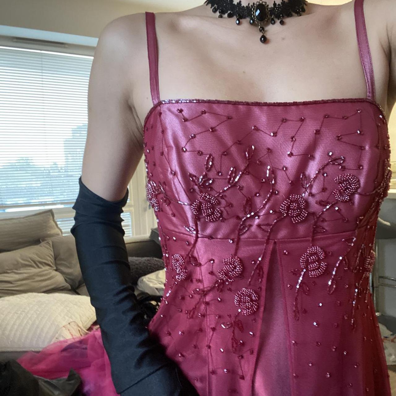 🥀 gorgeous 90s vintage regency prom dress floral... - Depop