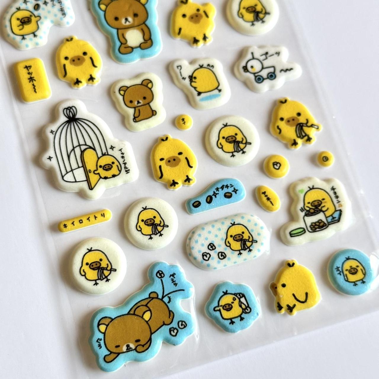 Fluffy Rilakkuma stickers ♡ Brand new unused puffy... - Depop