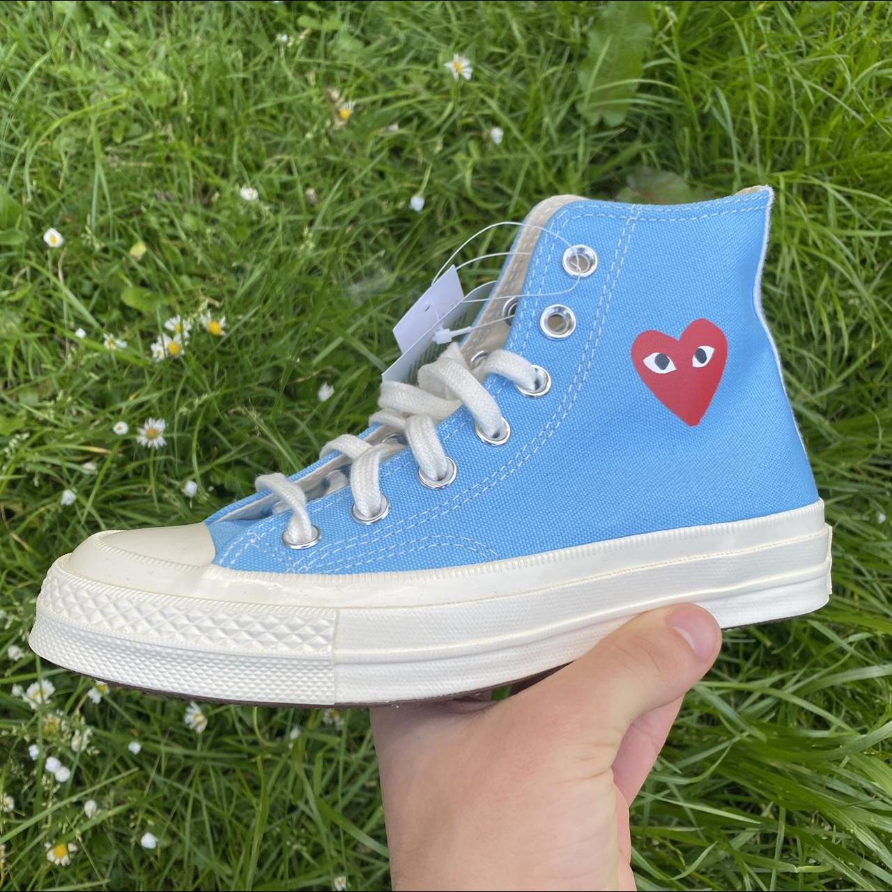 CDG CONVERSE LIGHT BLUE MENS UK 3 EU 35 Comme Des... - Depop