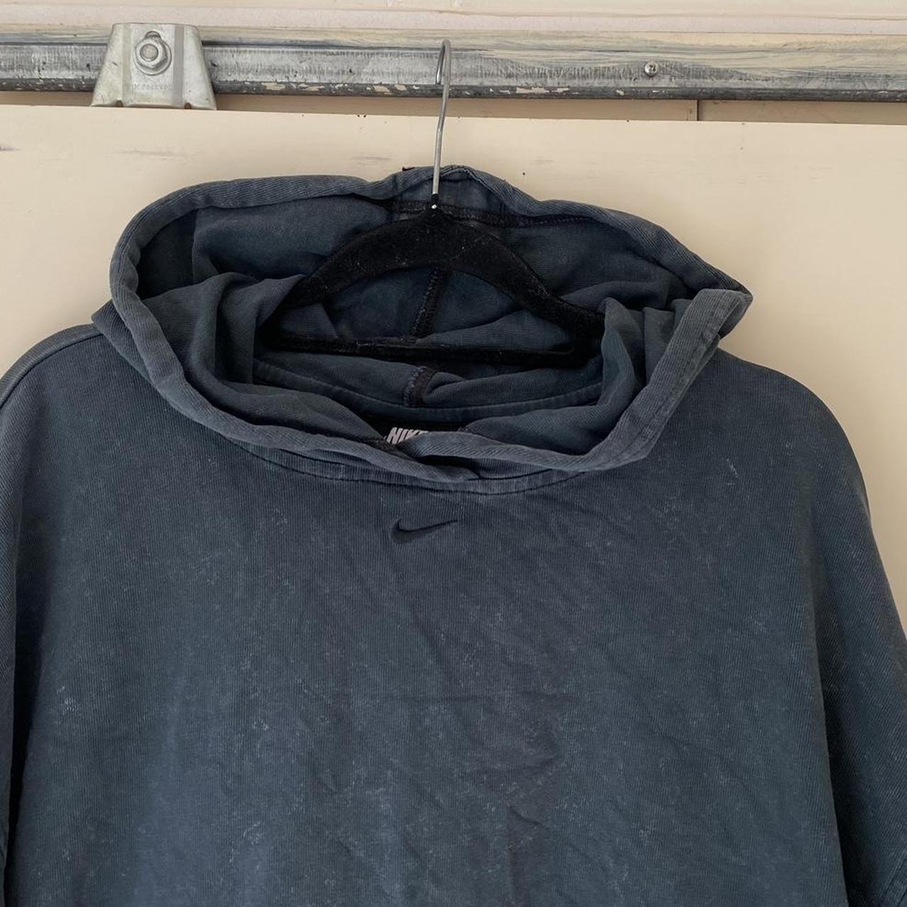 Nike Swoosh Tick Grey Box Fit Cropped Hoodie Size... - Depop