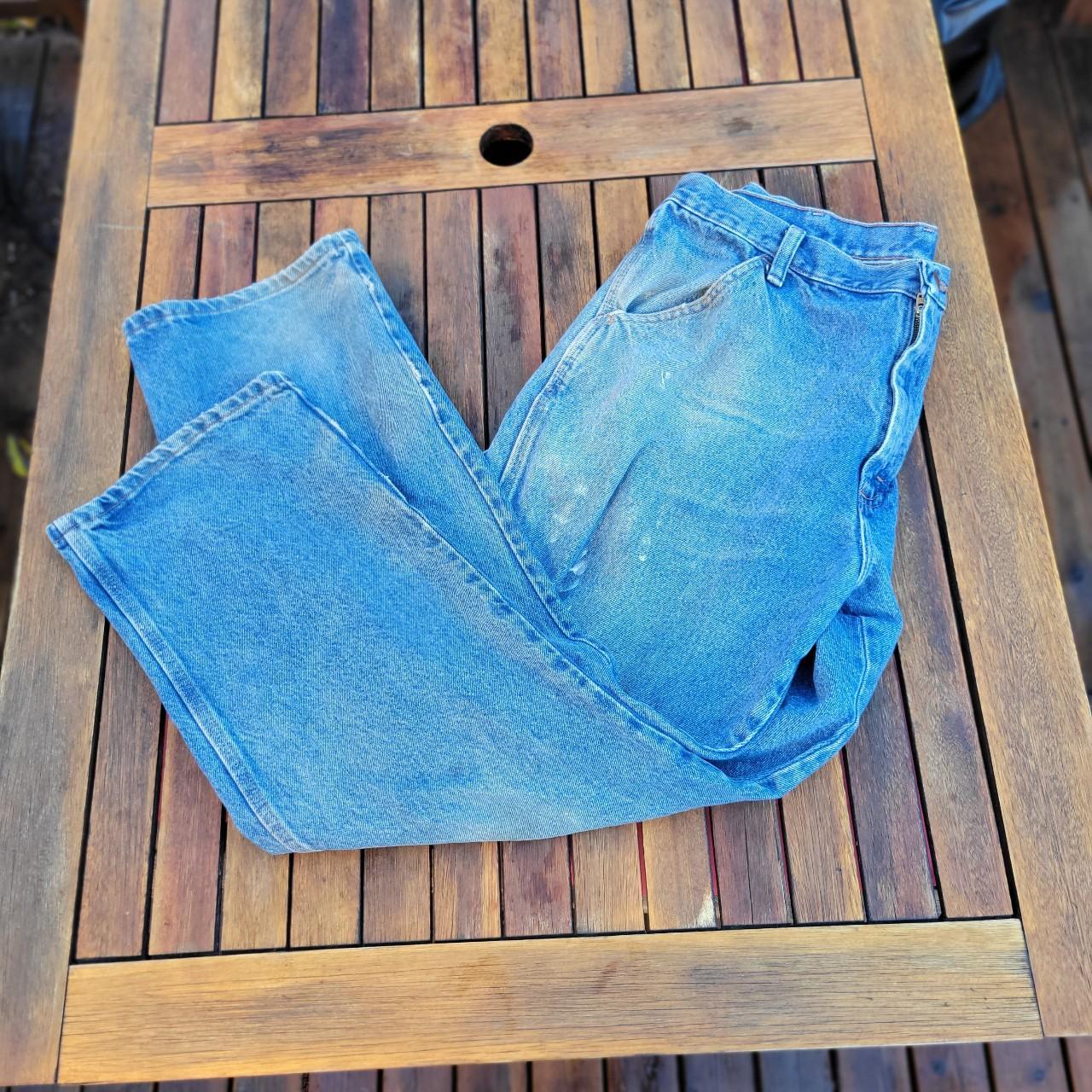 Vintage Rustler carpenter jeans with some paint/dirt... - Depop