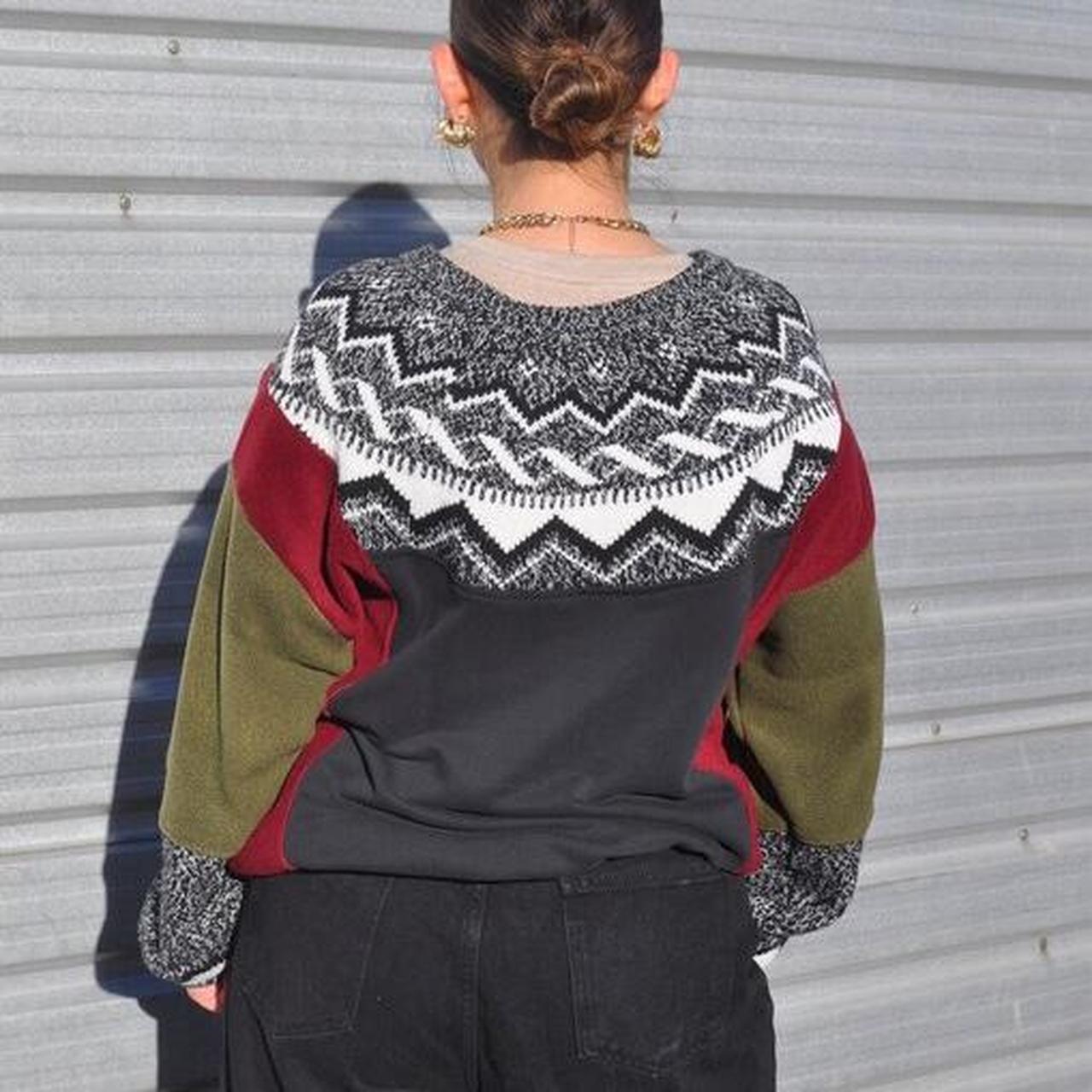 90'S VINTAGE ADIDAS REWORKED CHRISTMAS KNIT FLEECE... | Depop