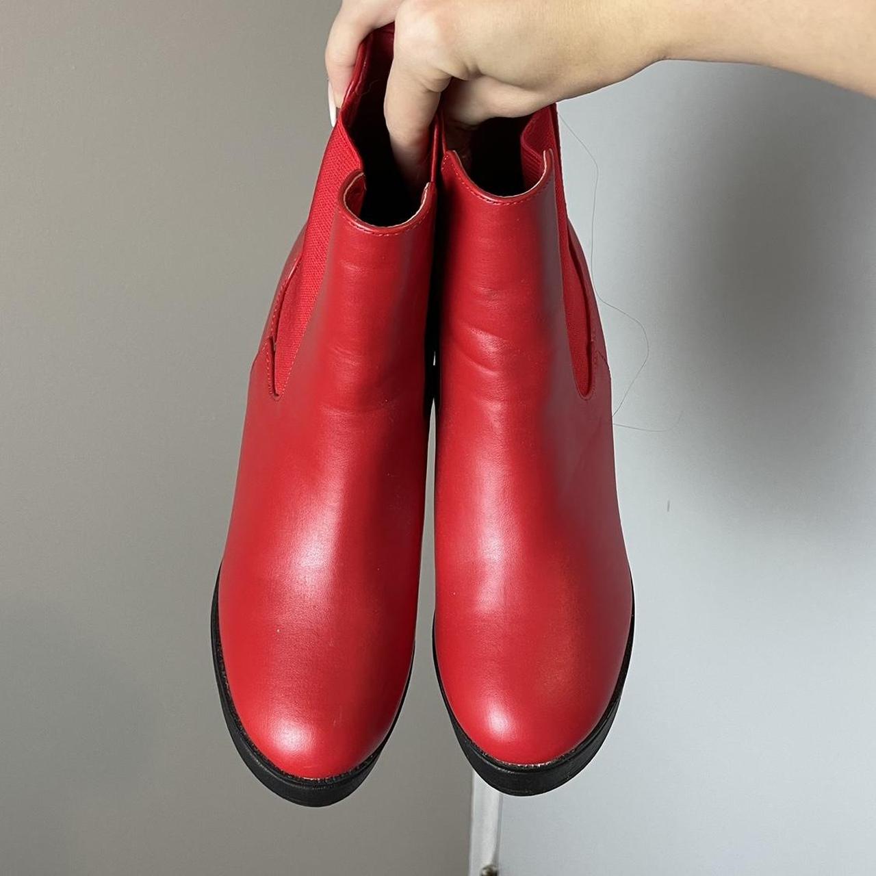Red Wedge Boots Super cute, Size 8, No flaws &... - Depop