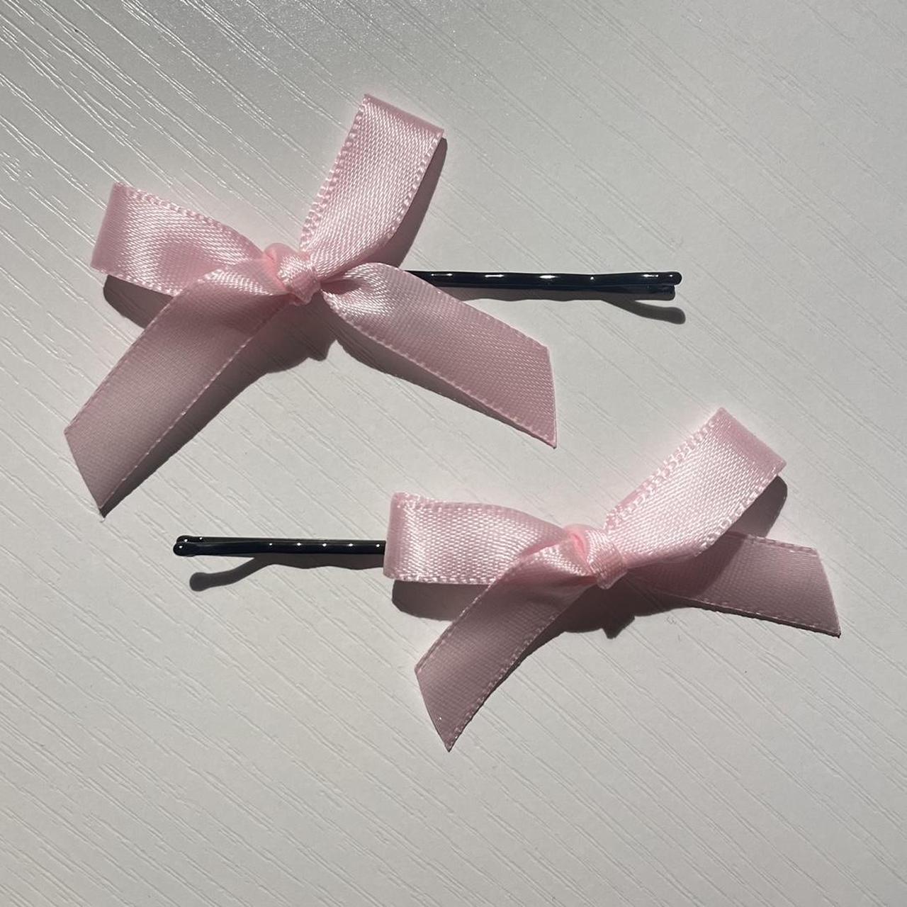 Pink bow hair pins Super cute bows to put in your... - Depop