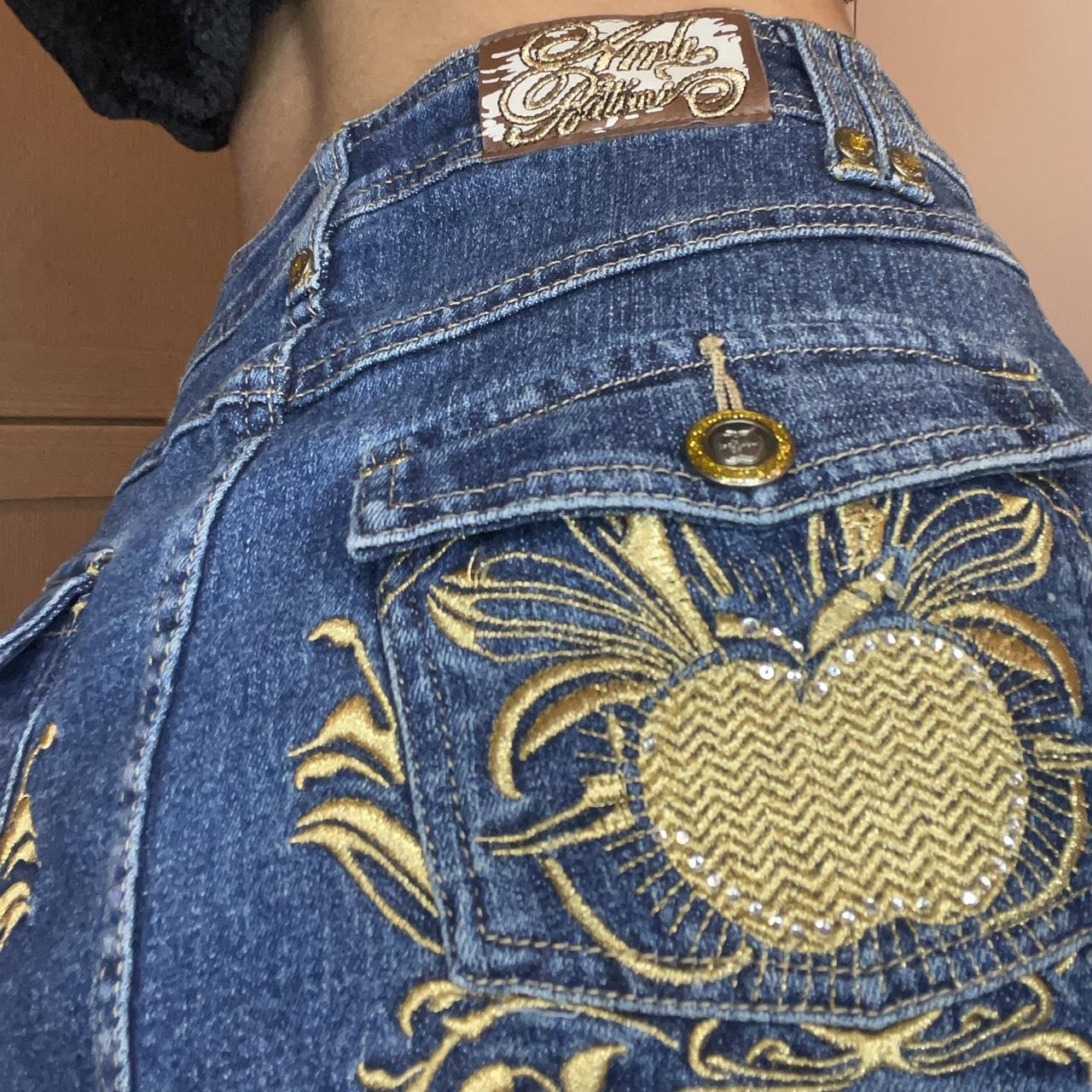 Authentic Apple Bottom Mini Jean Skirt Never worn,... - Depop