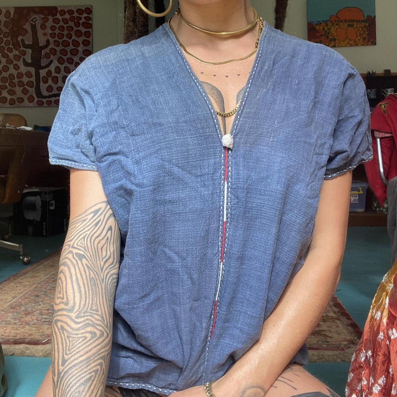 Unique traditional Japanese Indigo dyed Hand... - Depop