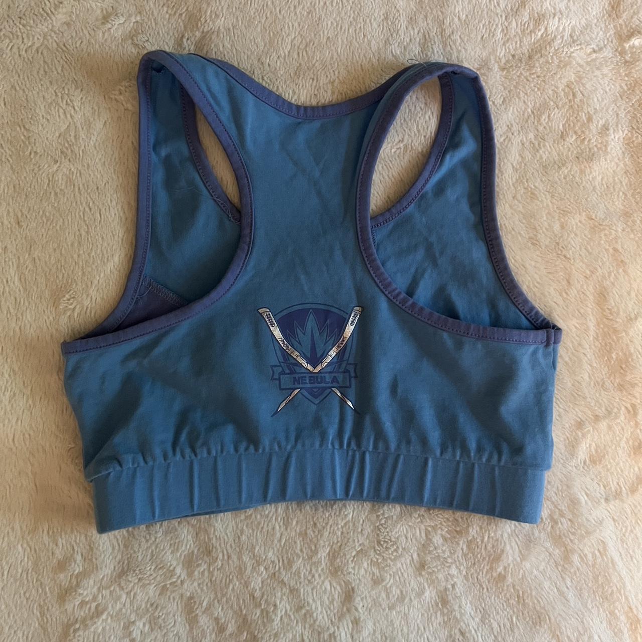 Hot Topic Women's Purple and Blue Crop-top | Depop