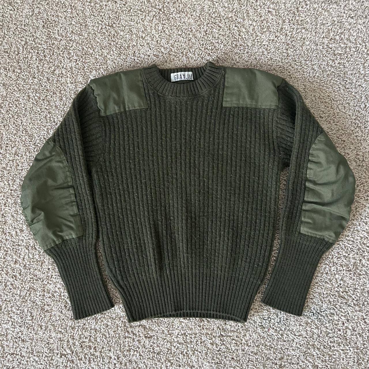 Vintage military wool sweater Mens size small... - Depop