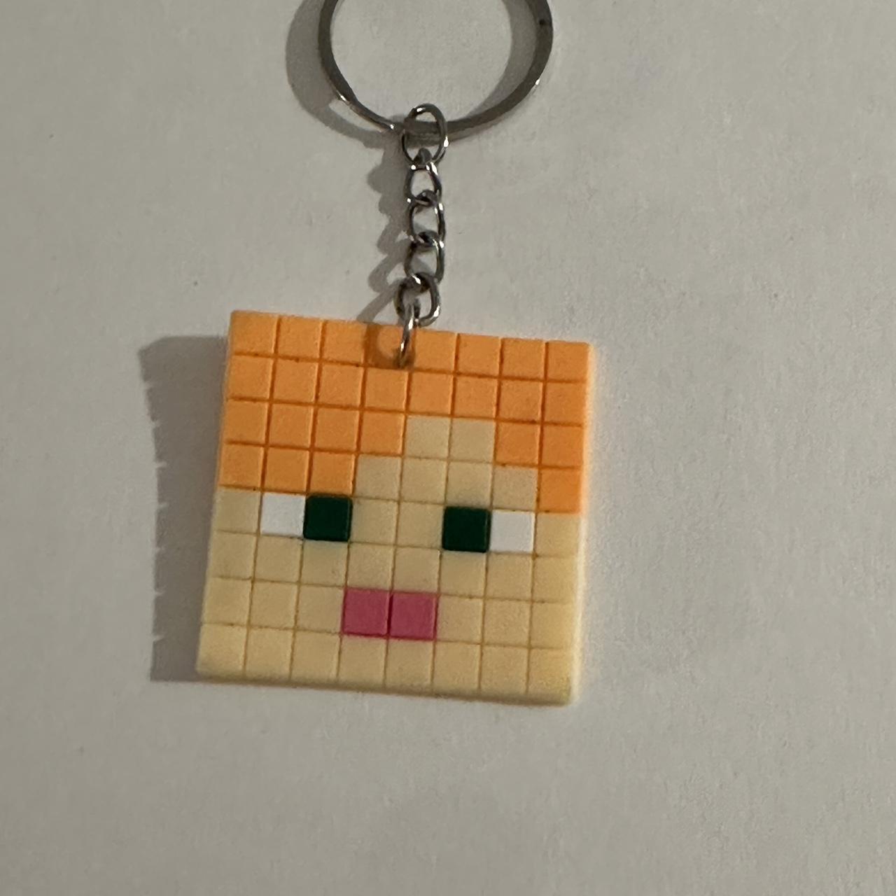 Minecraft Game Pixel Alex or Steve Keychain - Depop
