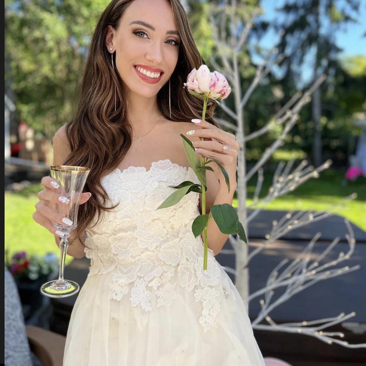 BHLDN Bryn wedding gown dress! Ivory color in size... - Depop