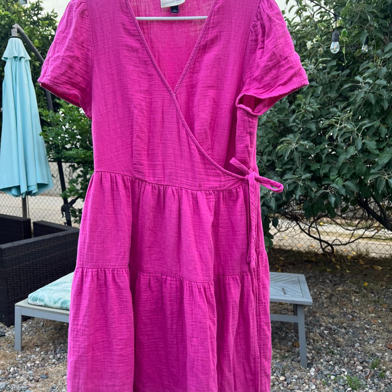 UNIVERSAL THREAD Tiered Pink Wrap Dress Maxi - Depop