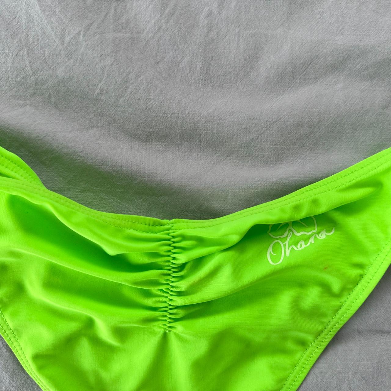 Ohana neon green scrunch bum bikini bottoms - Depop