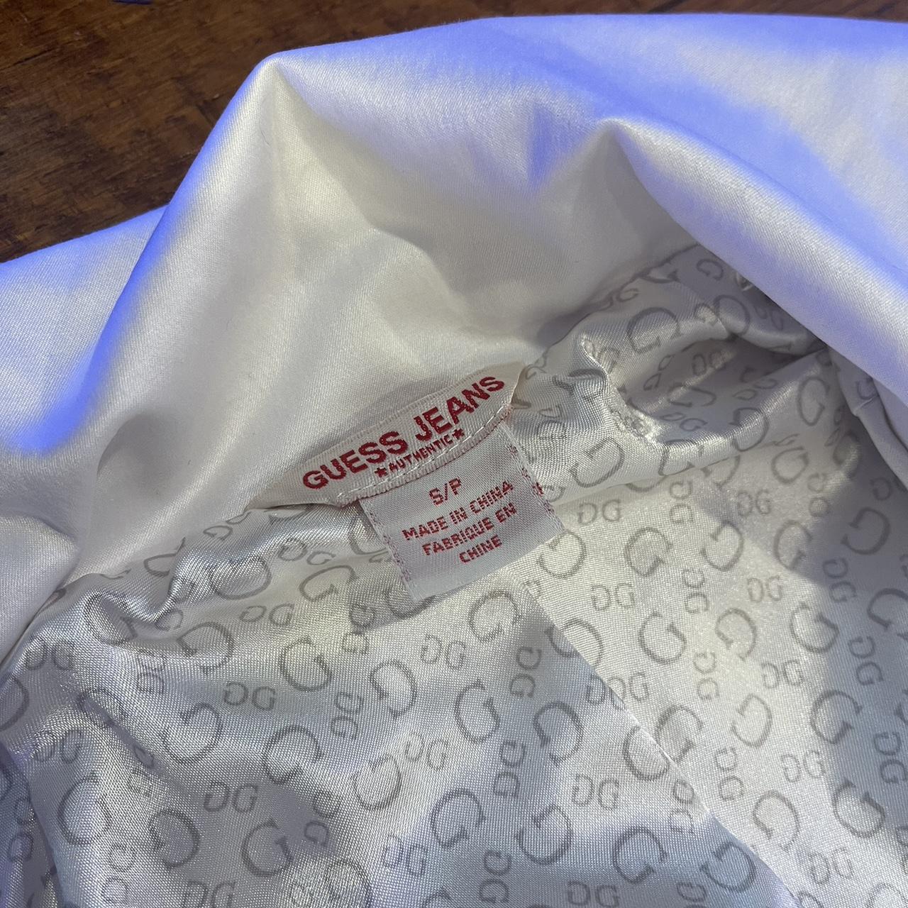 Guess Jeans jacket with belted waist White with the... - Depop