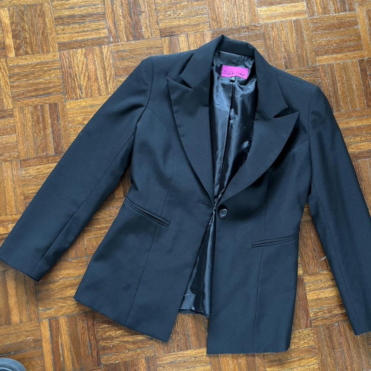Black blazer business chic office siren suit jacket... | Depop