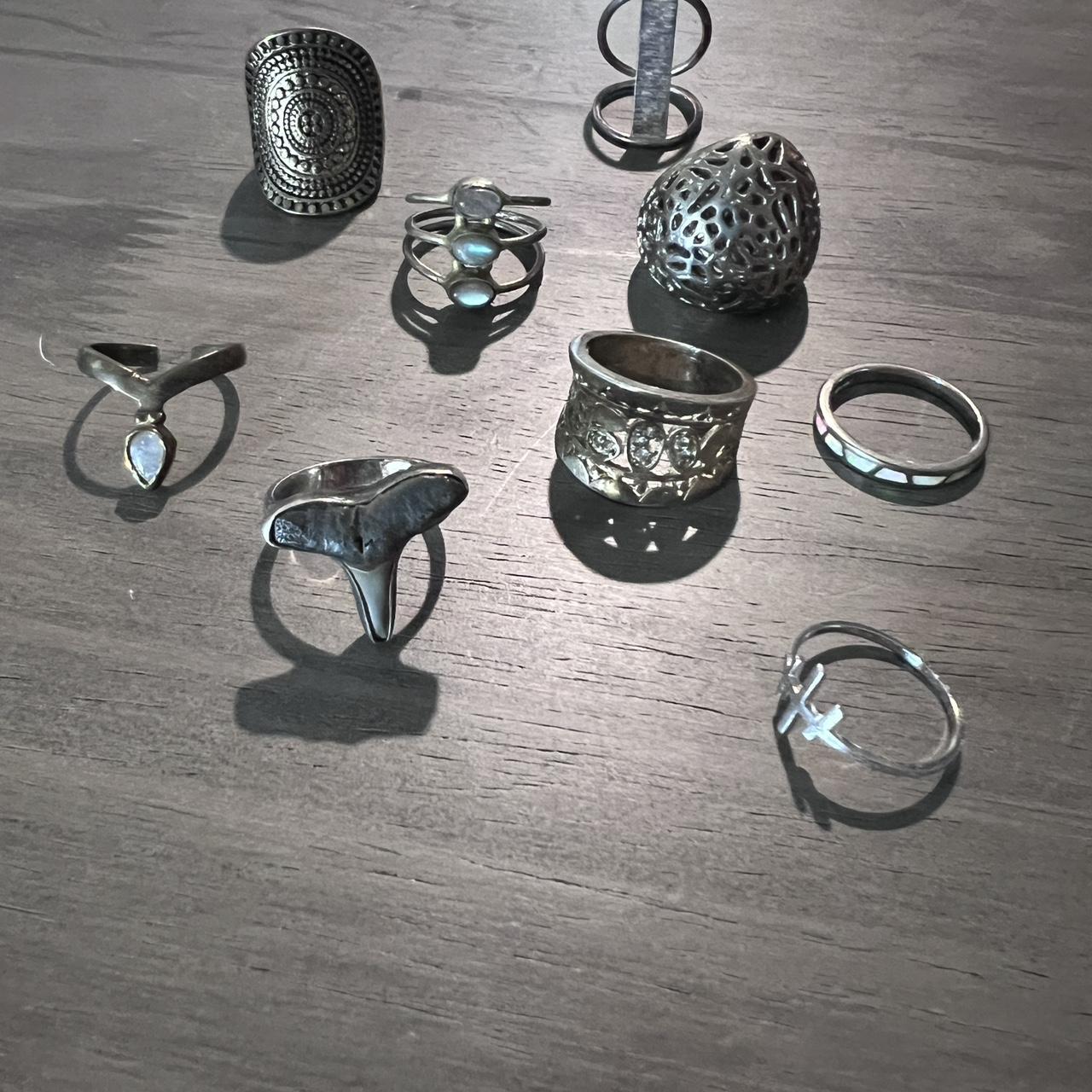 $15 pack of costume jewelry rings, rang from sizes... | Depop