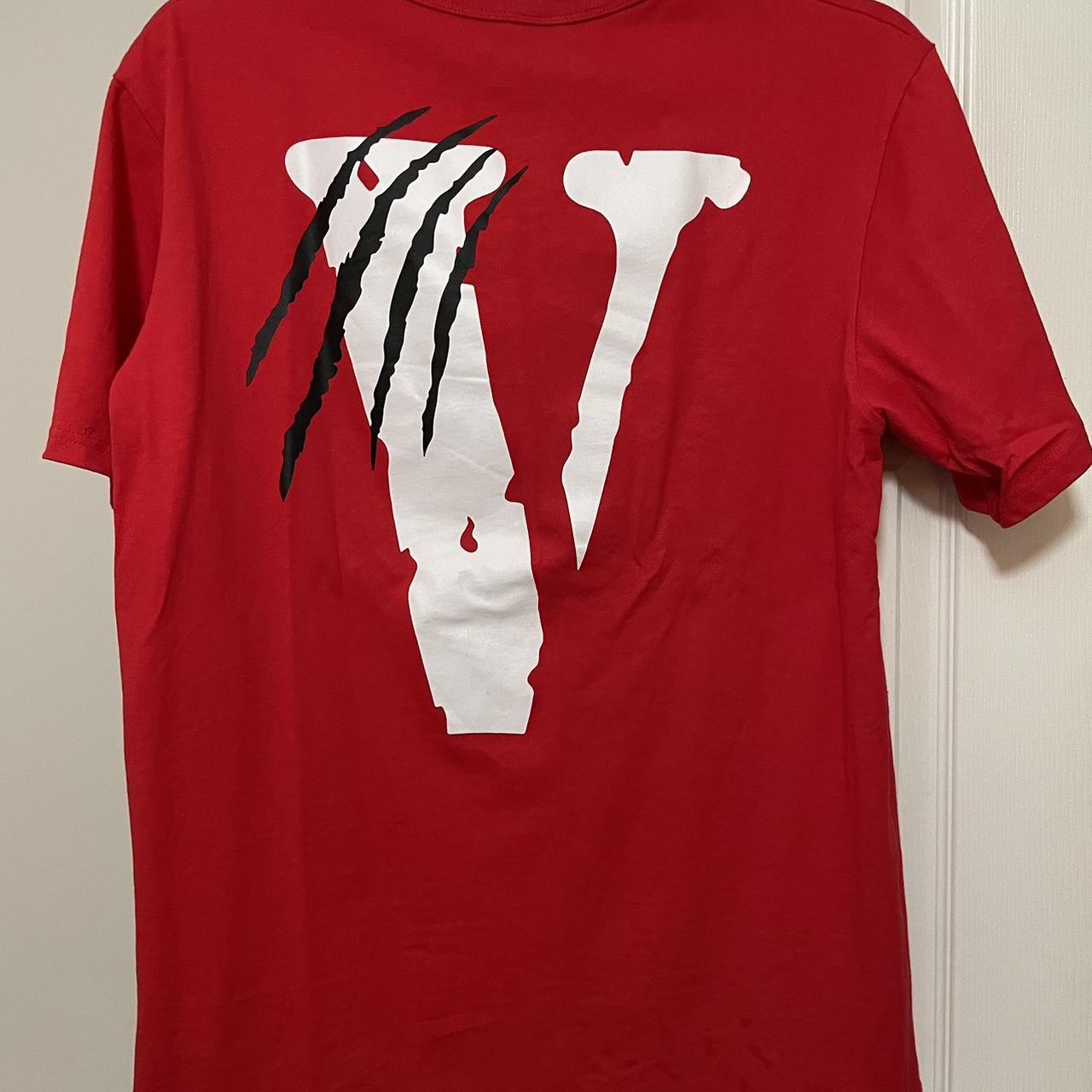 Vlone Men's Red and Black T-shirt | Depop