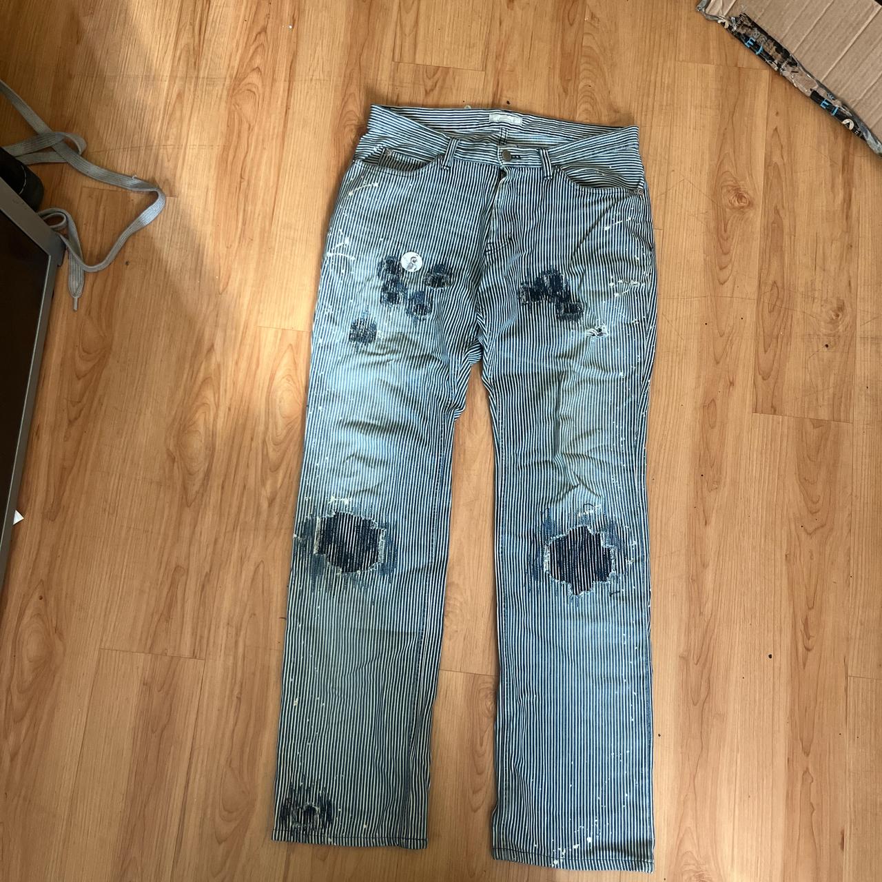 Number (n)ine FW 01 distressed pinstripe... | Depop