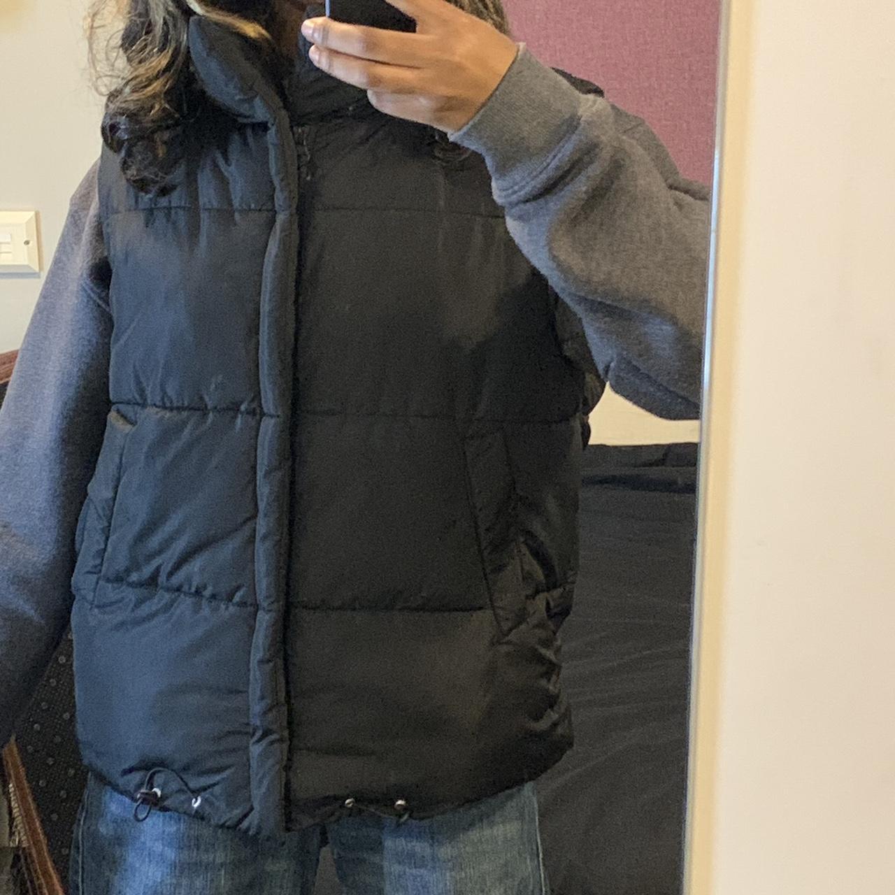 Black gilet puffer jacket Oversized Shown on a... - Depop