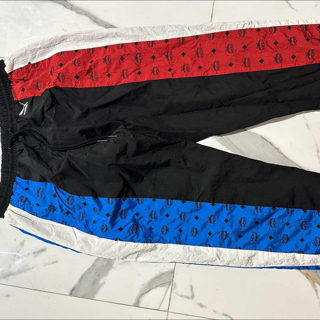 Beautiful Red and Blue MCM X PUMA joggers Size... - Depop