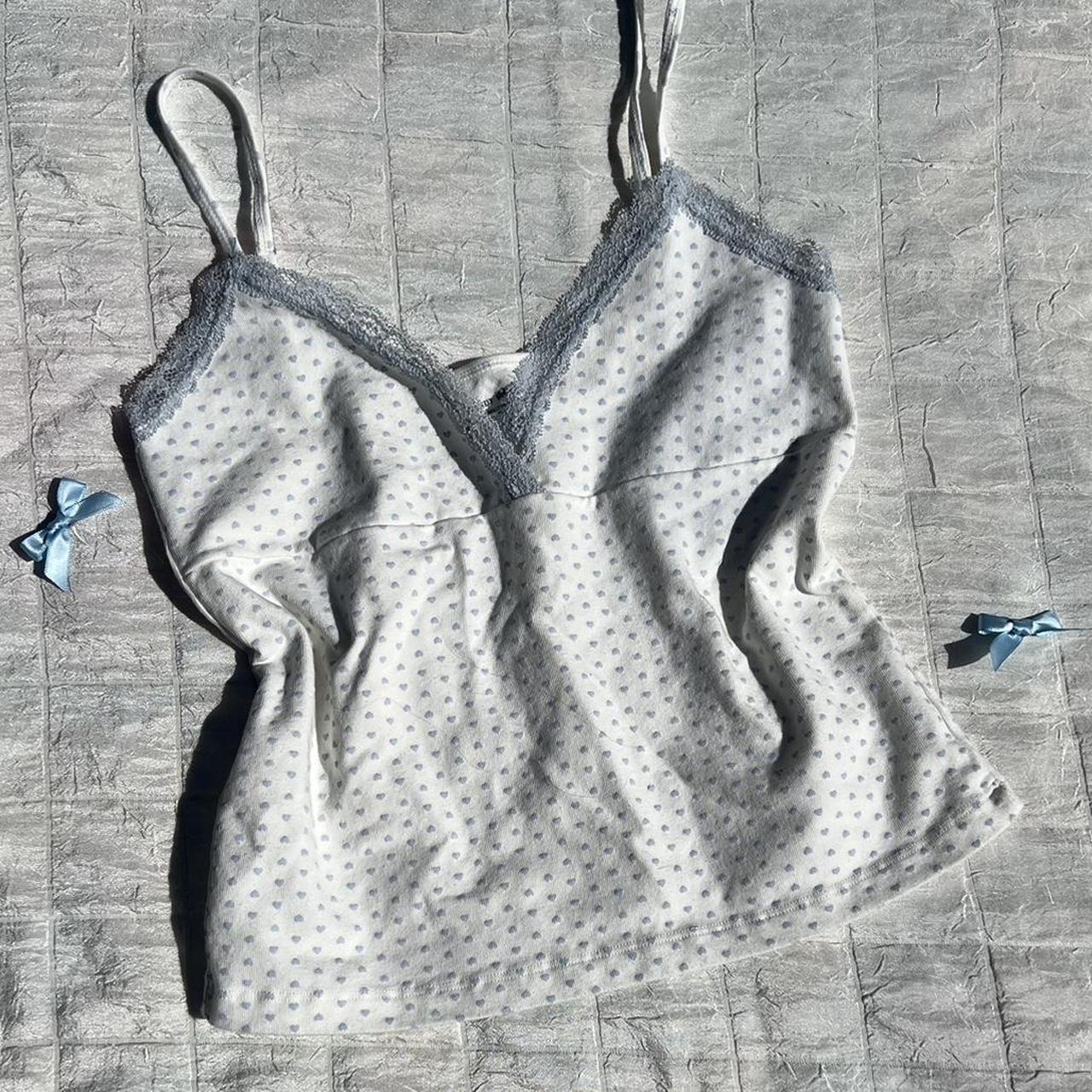 brandy melville blue heart tank brandy new with... - Depop